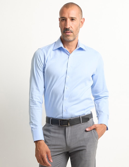 Camisa de vestir L.P.C. de algodón manga larga para hombre 1