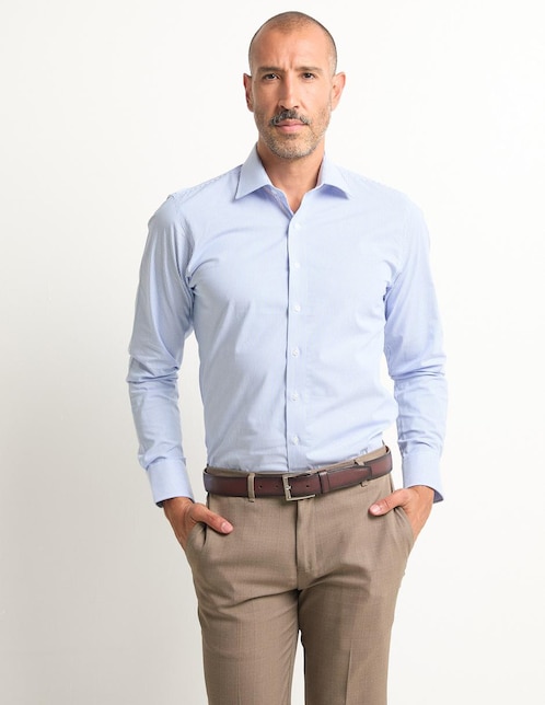 Camisa formal L.P.C. de algodón manga larga para hombre 1