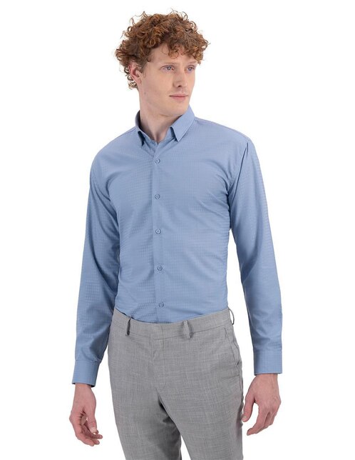 Camisa de vesir Men's Fashion manga larga para hombre 1