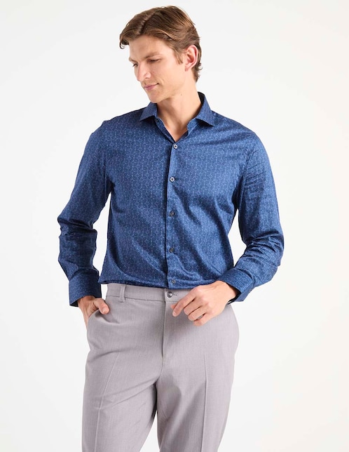 Camisa de vestir Ted Baker de algodón manga larga para hombre 1
