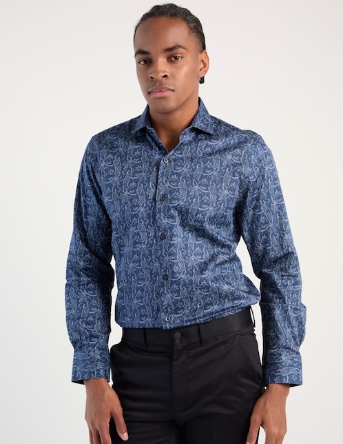 Camisa de vestir Ted Baker de algodón manga larga para hombre 1
