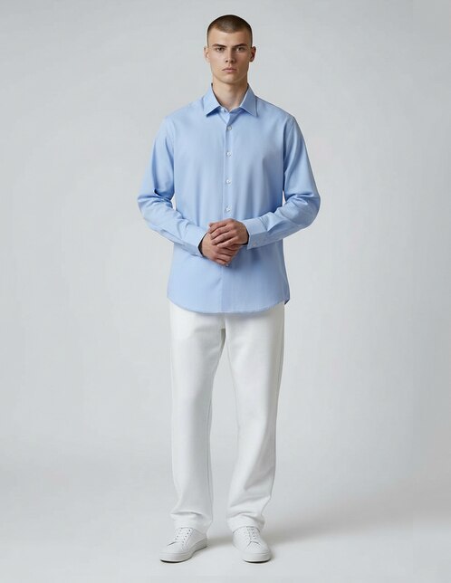 Camisa de vestir Kenneth Cole manga larga para hombre 1